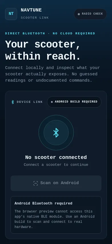 NavTune Android Scooter App