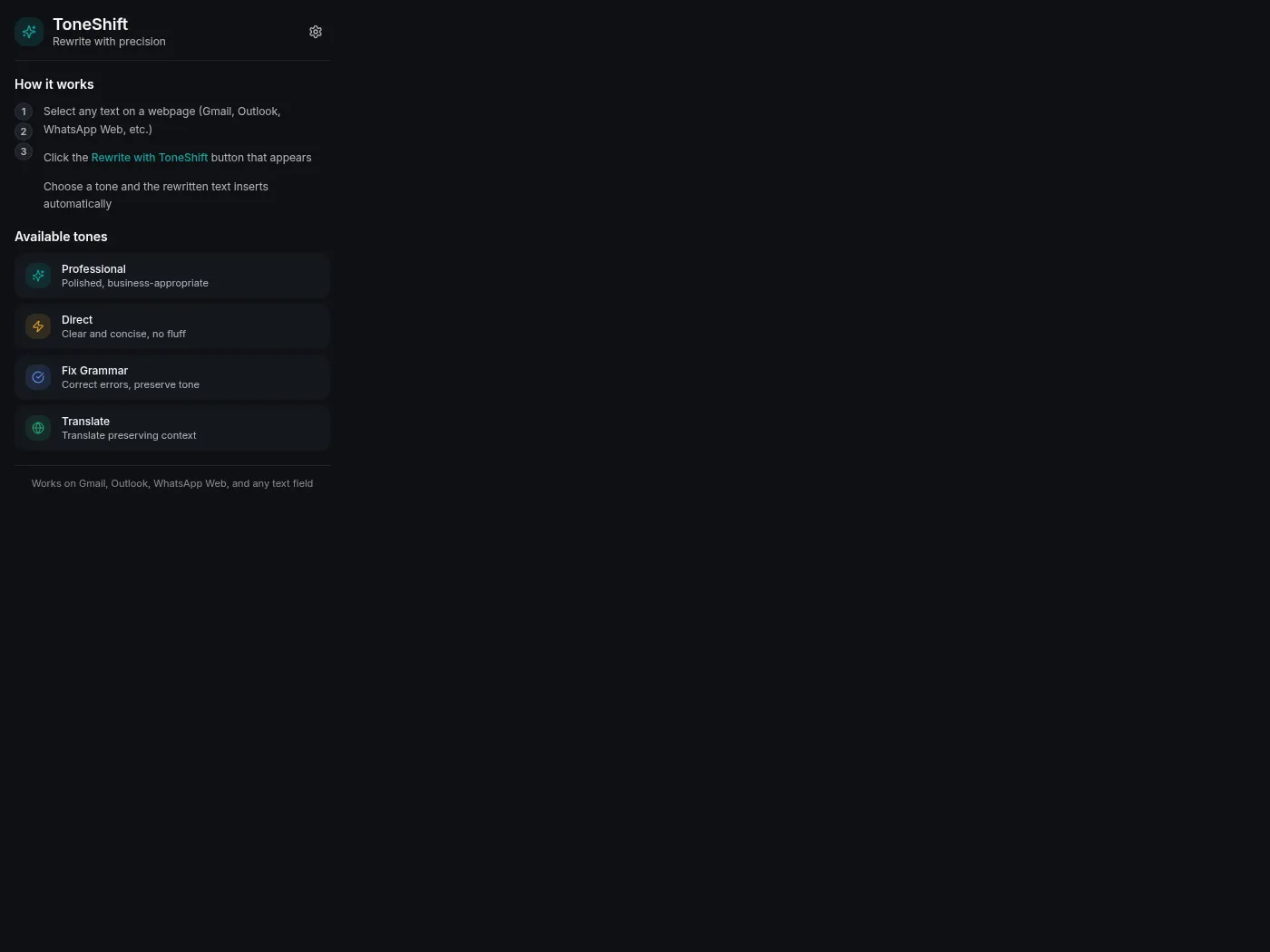 ToneShift Extension