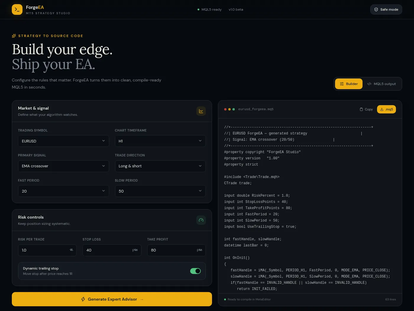 MetaTrader 5 EA Generator