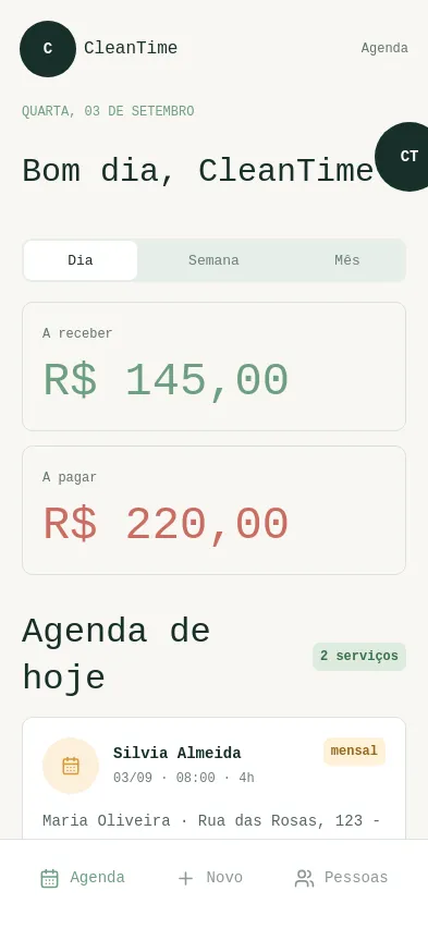 CleanTime Scheduler
