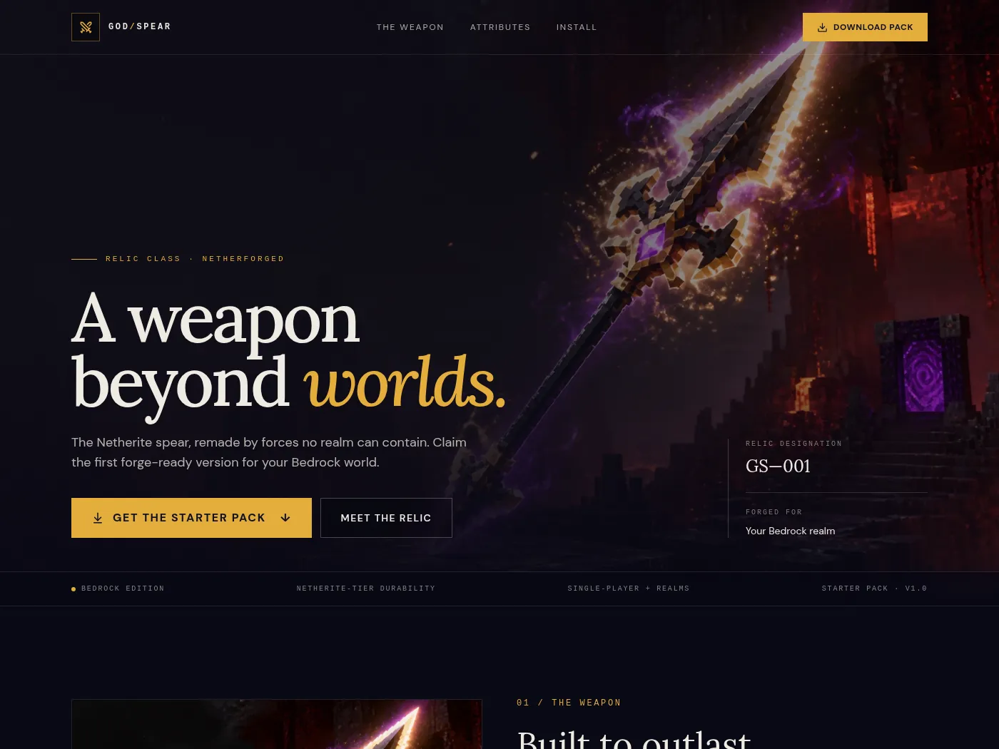God Spear Minecraft Add-On