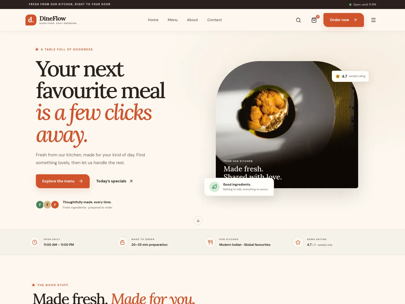 DineFlow Restaurant Frontend