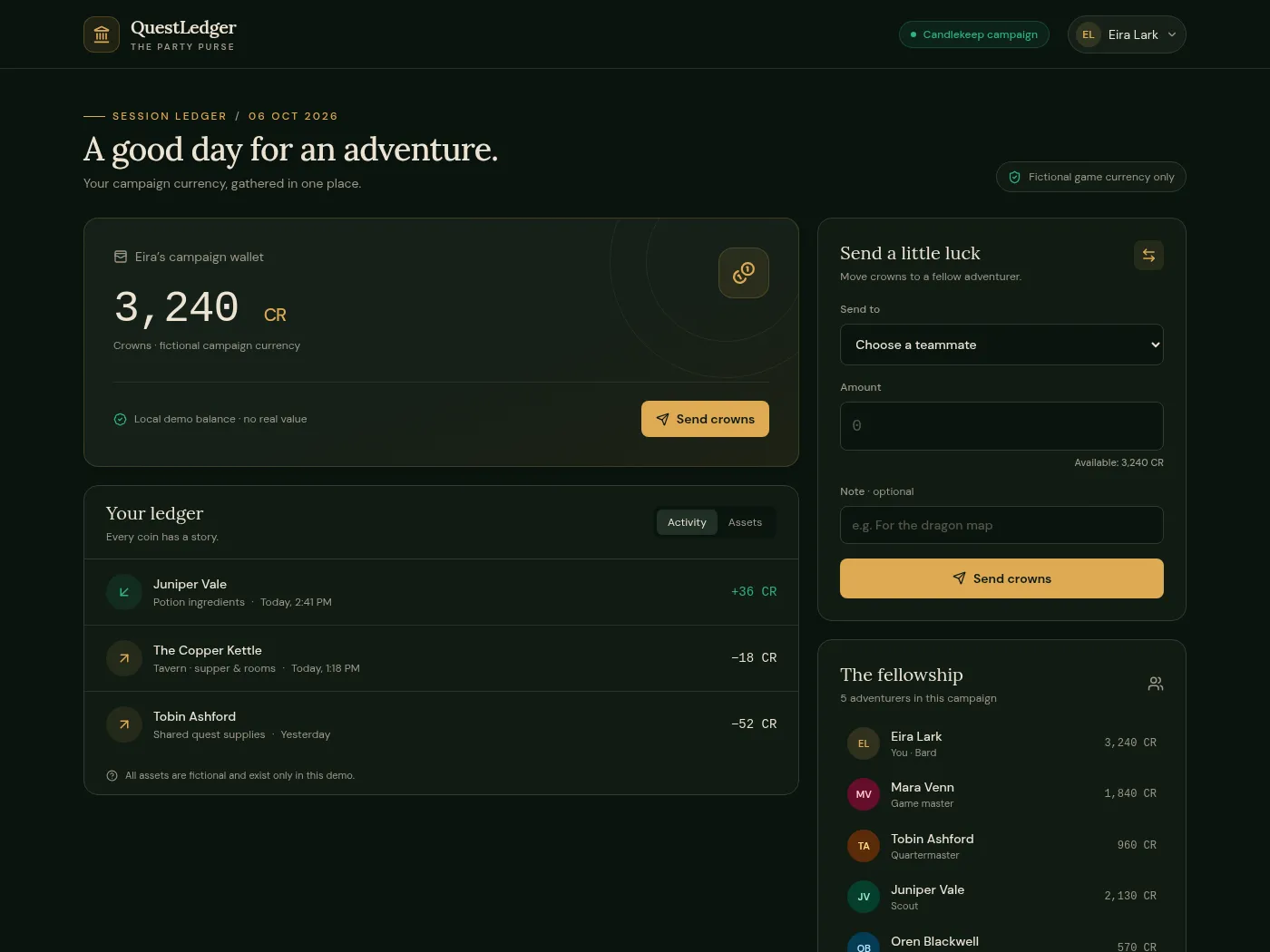 LARP Wallet Simulator