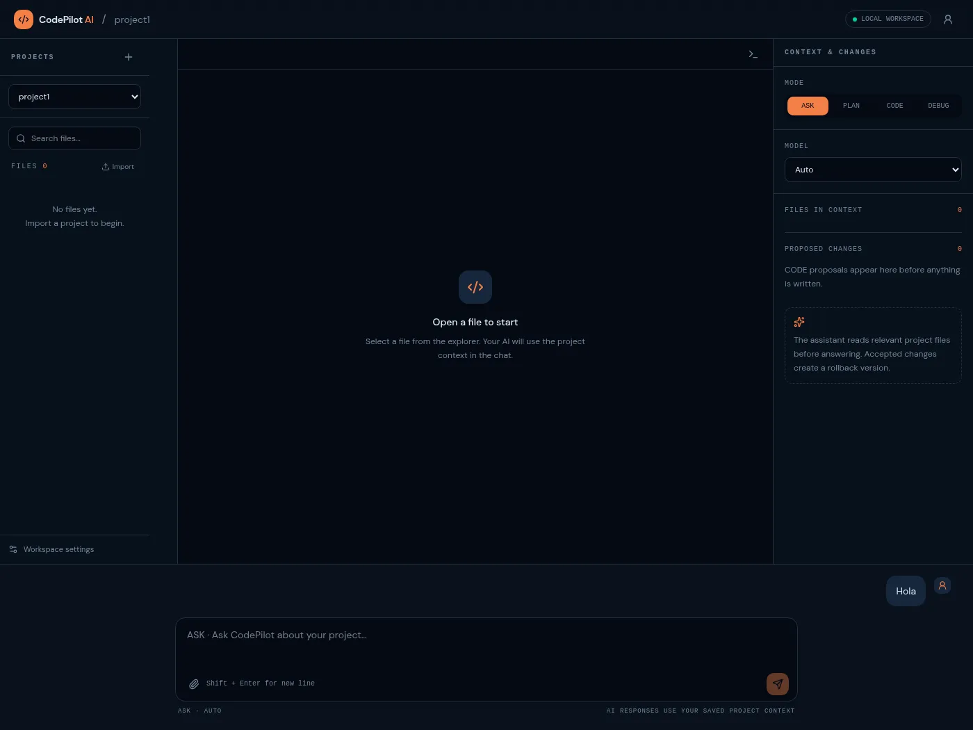 CodePilot AI Workspace