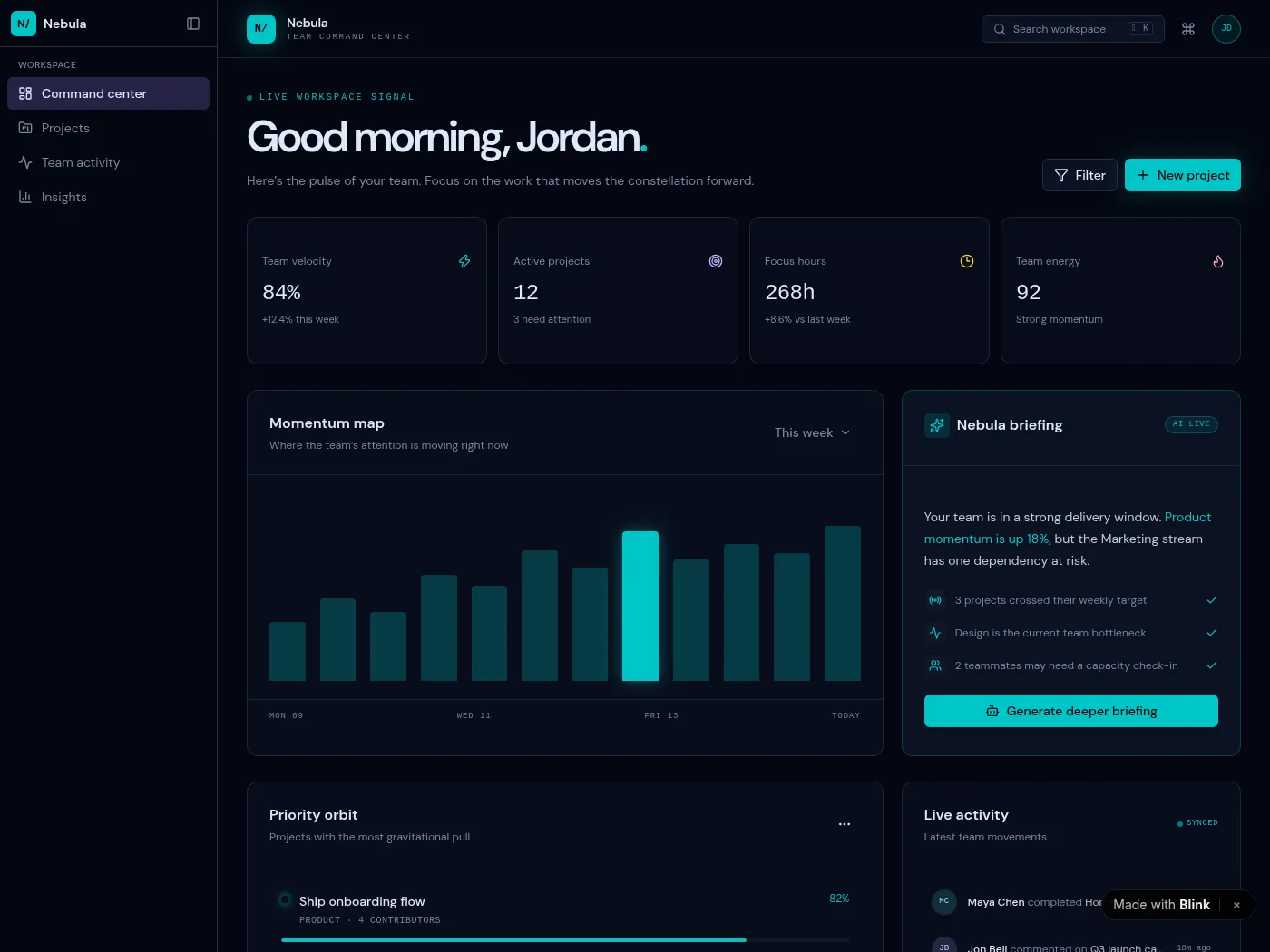 Nebula Dashboard