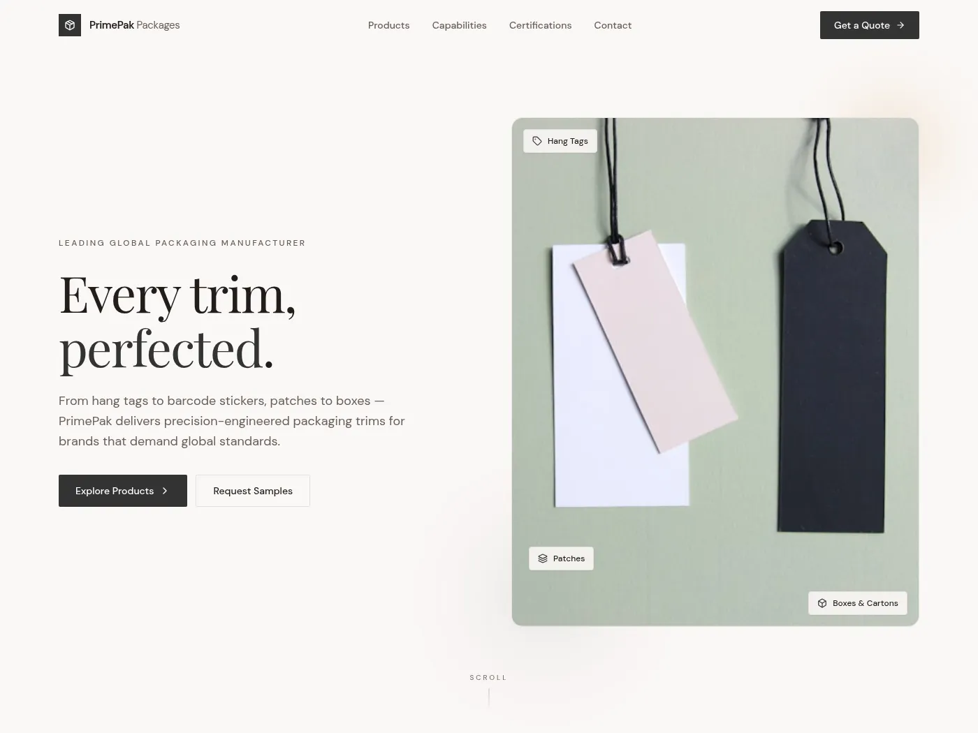 PrimePak Landing Page