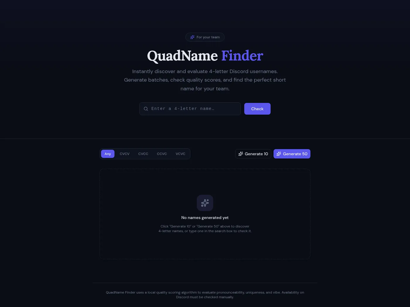 QuadName Finder