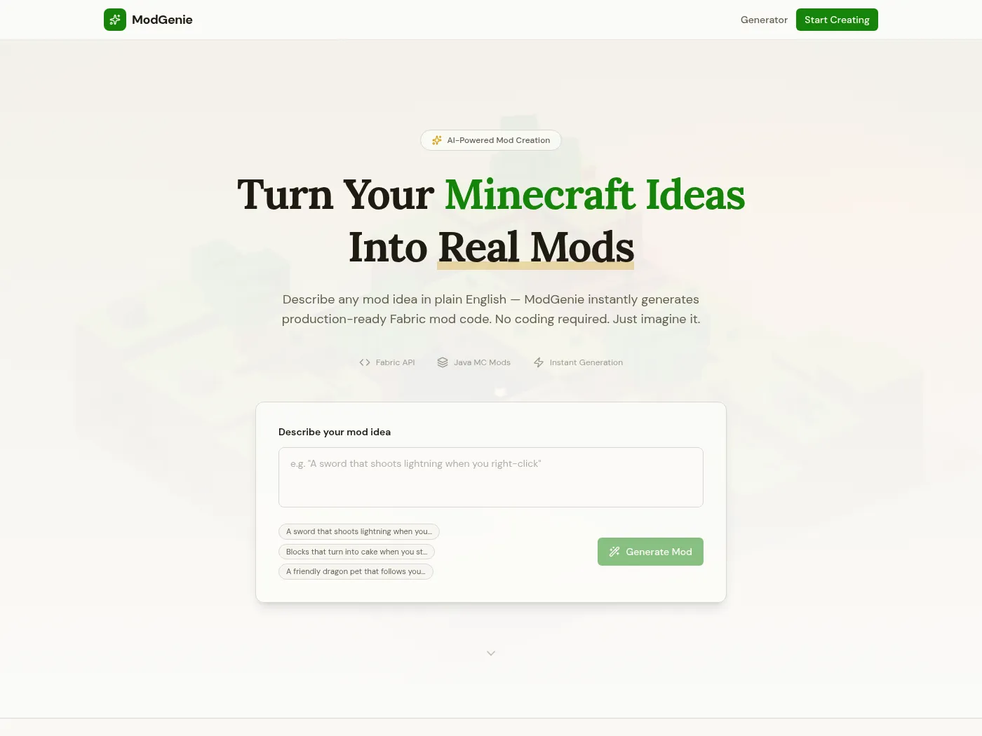 ModGenie AI Mod Creator