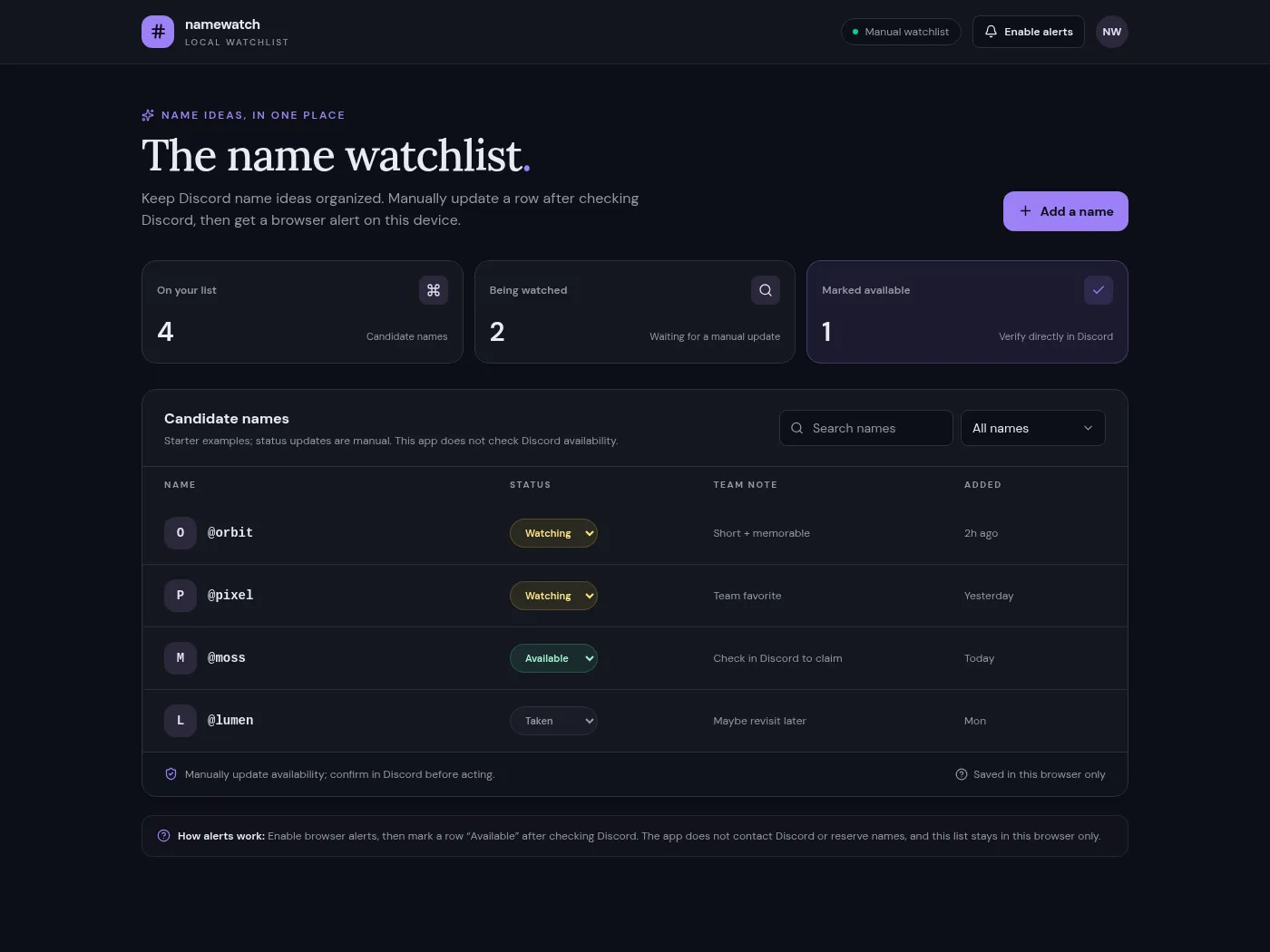 Discord Name Sniper