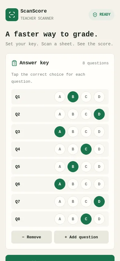 ScanScore Teacher App