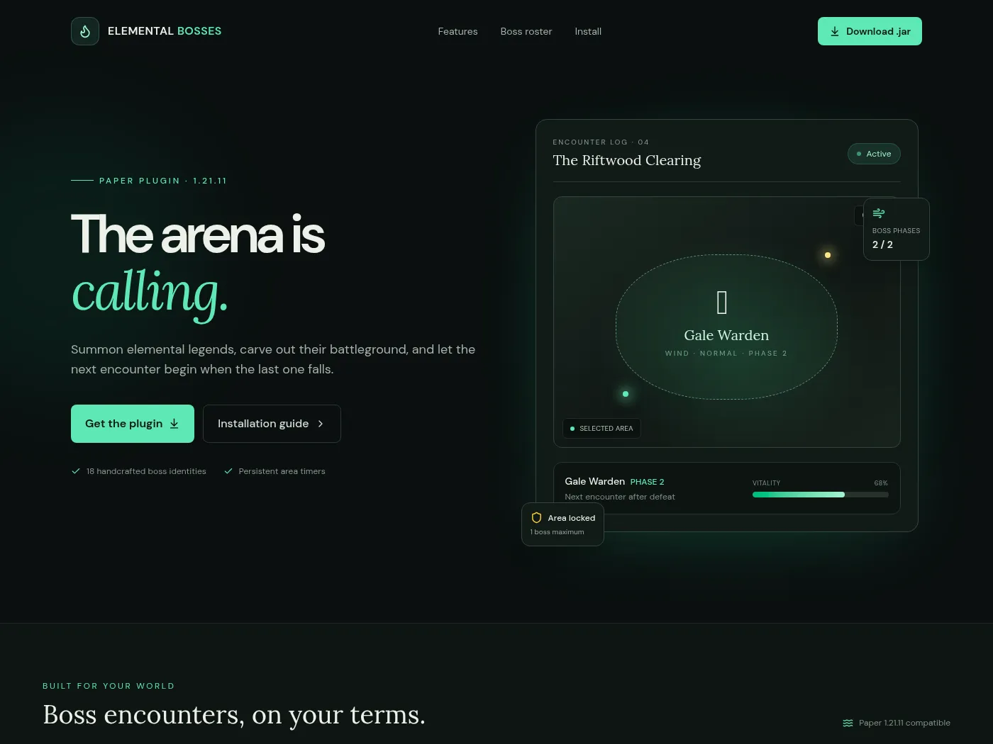 Elemental Boss Arena Plugin