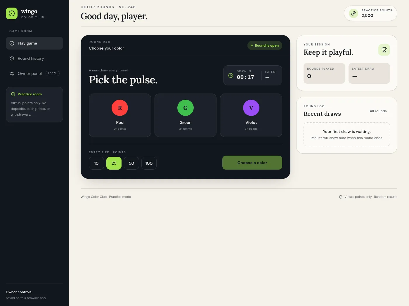 Wingo Color Game