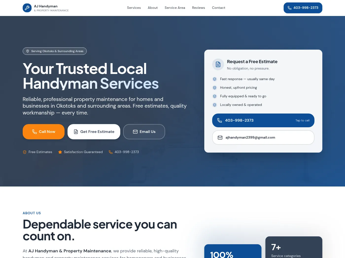 AJ Handyman Web Presence