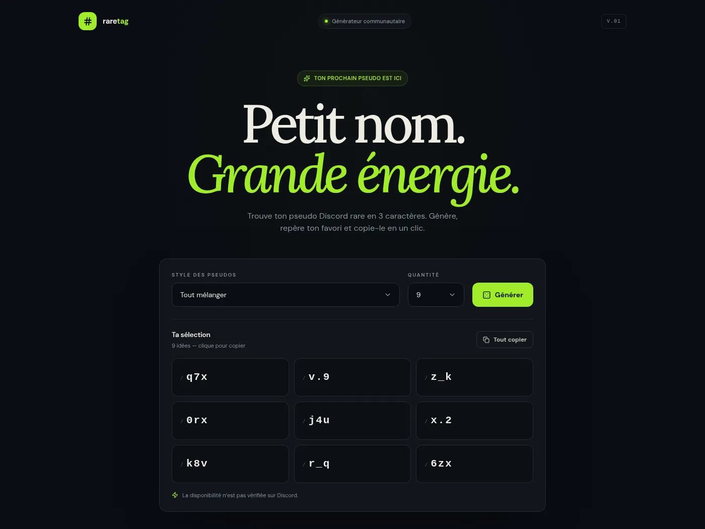 Rare Discord Pseudo Generator