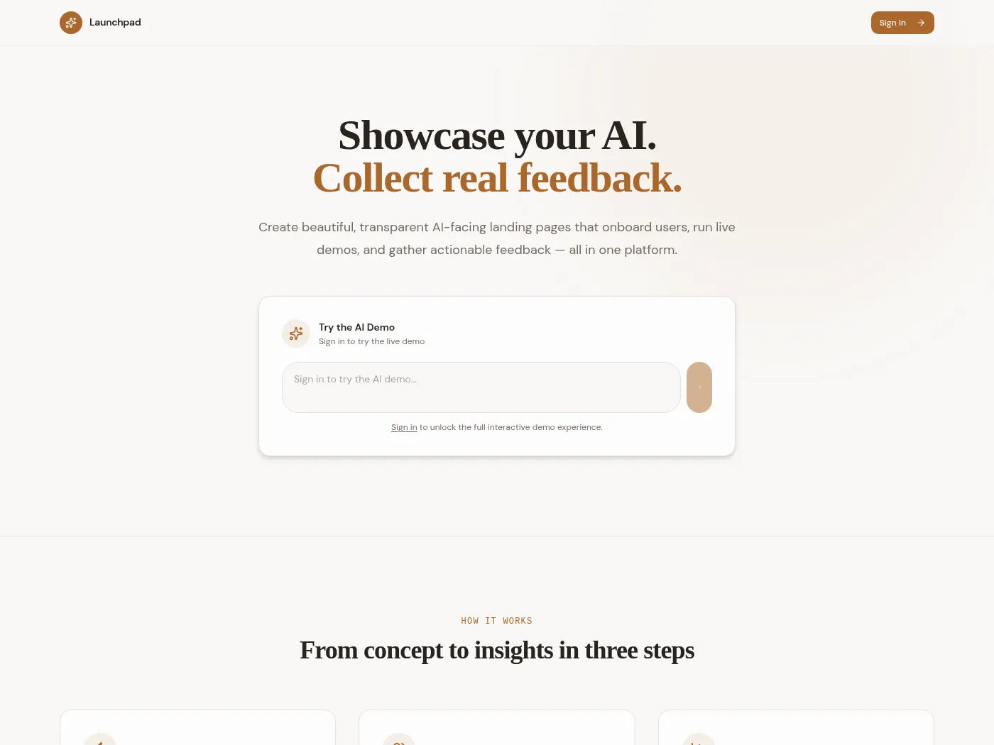 AI Demo Launchpad