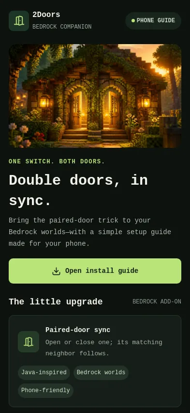 2Doors Bedrock Add-on