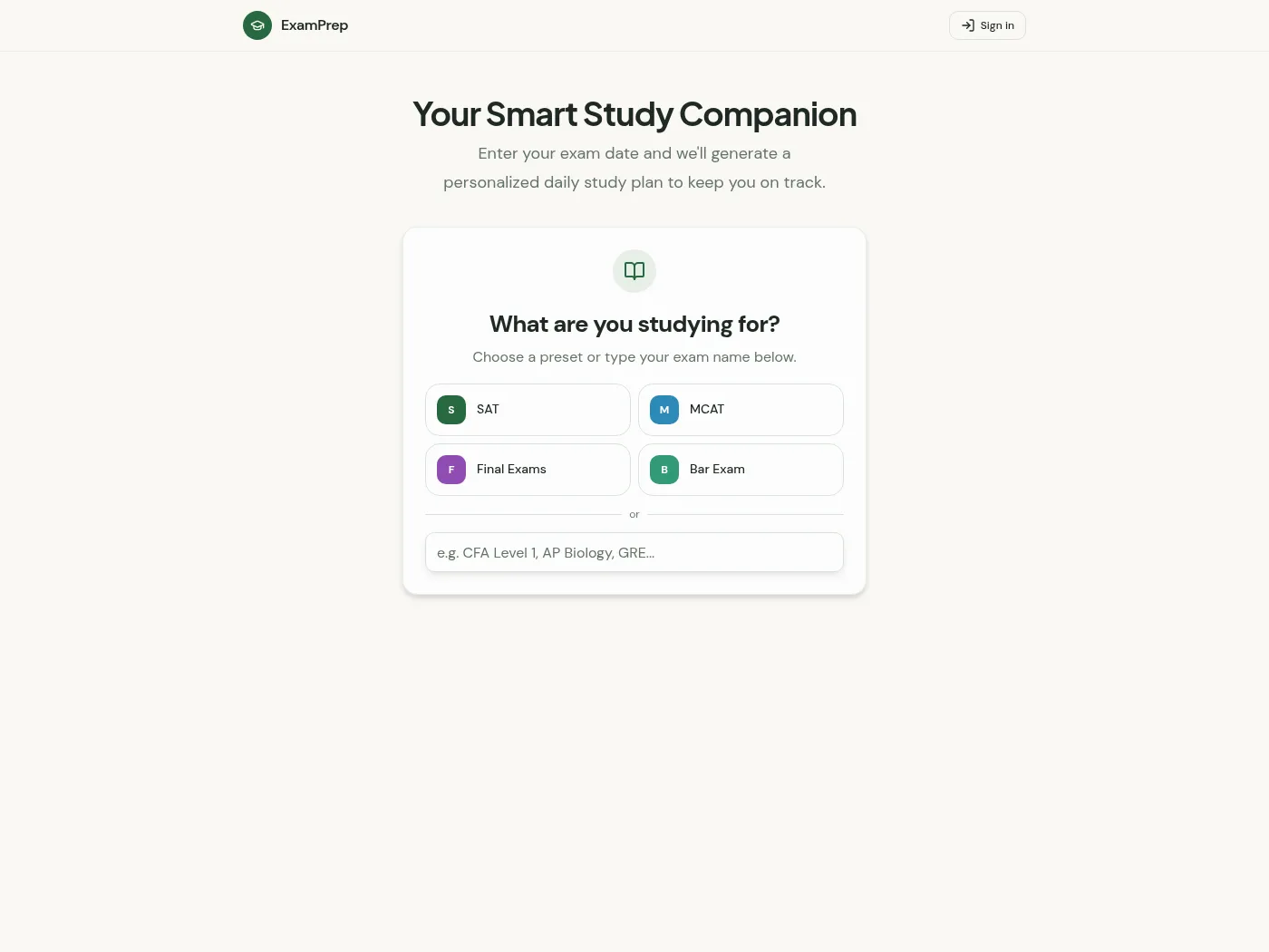 ExamPrep Scheduler