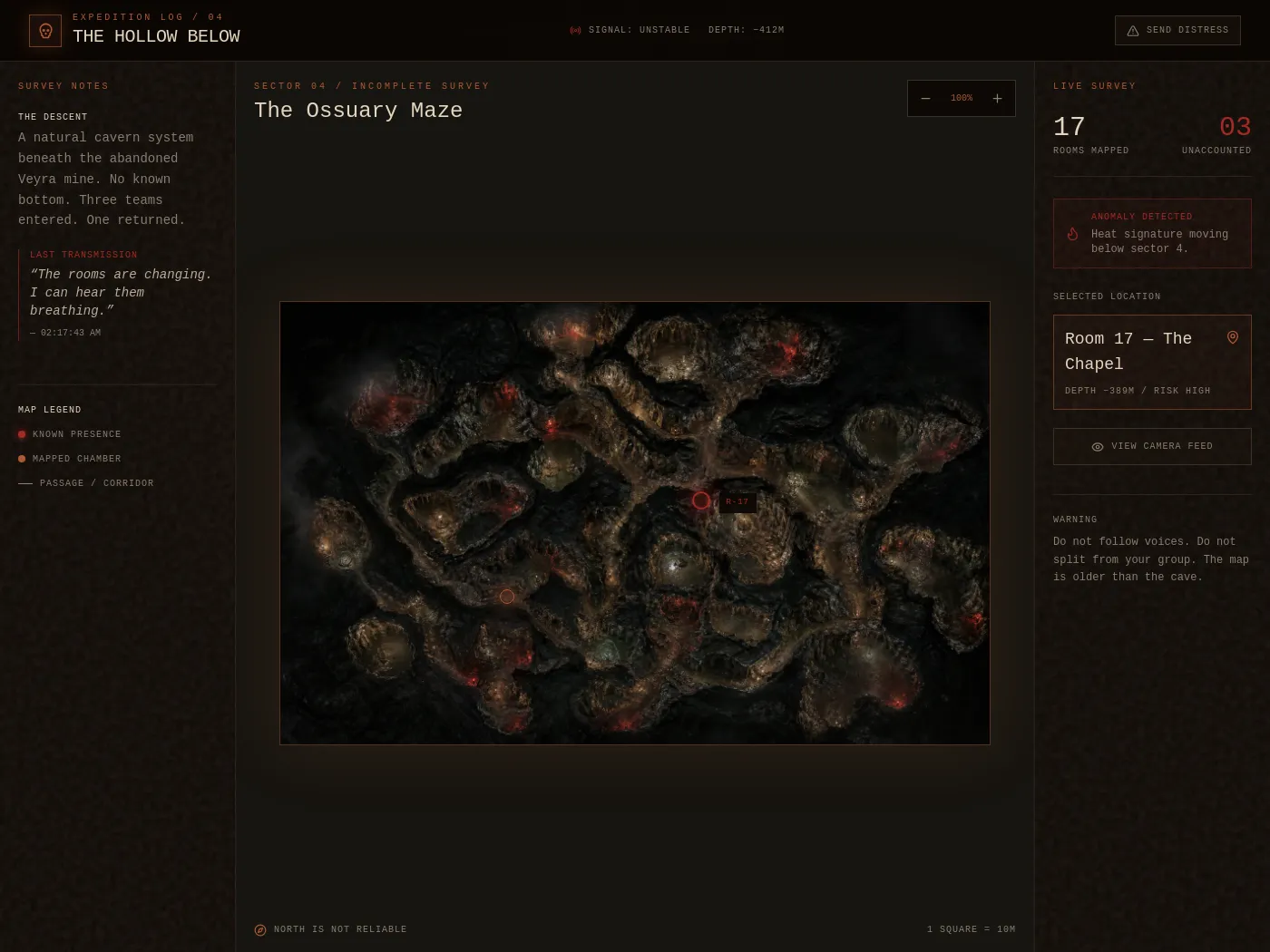 Cave Horror Maze Map
