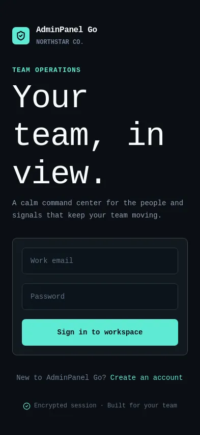 AdminPanel Go Mobile