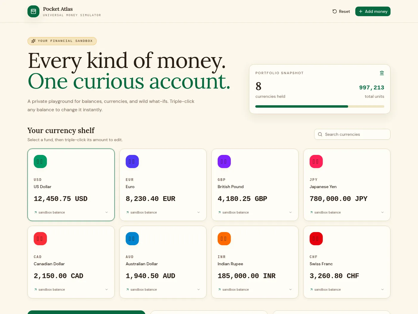 Universal Money Simulator