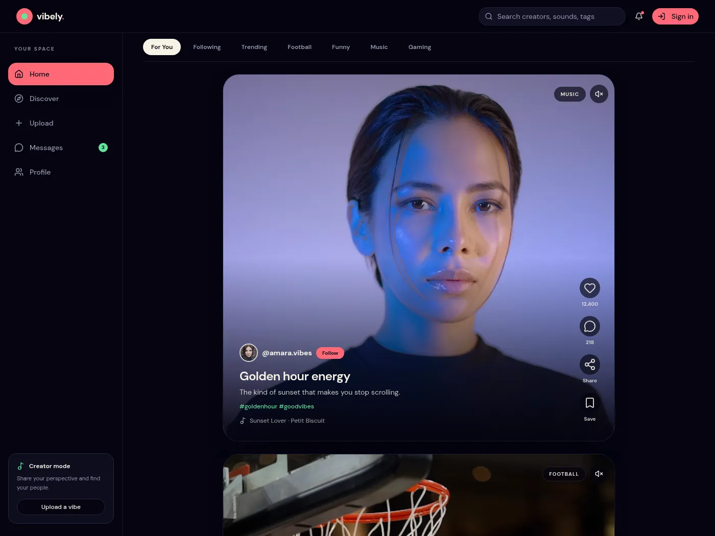 Vibely Social Video App