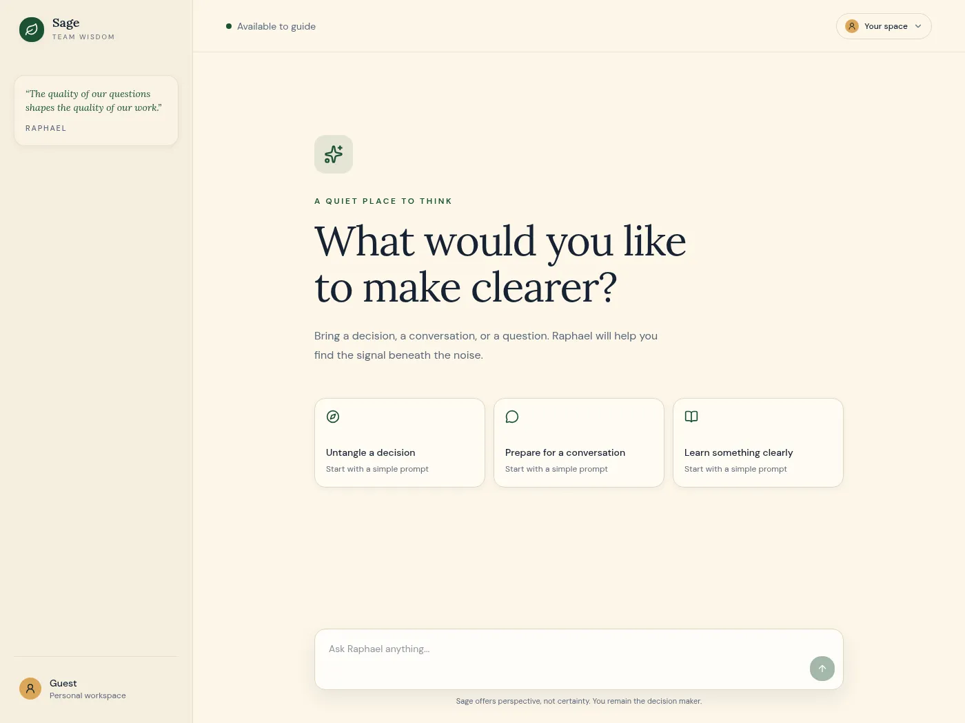 Raphael Sage Chatbot