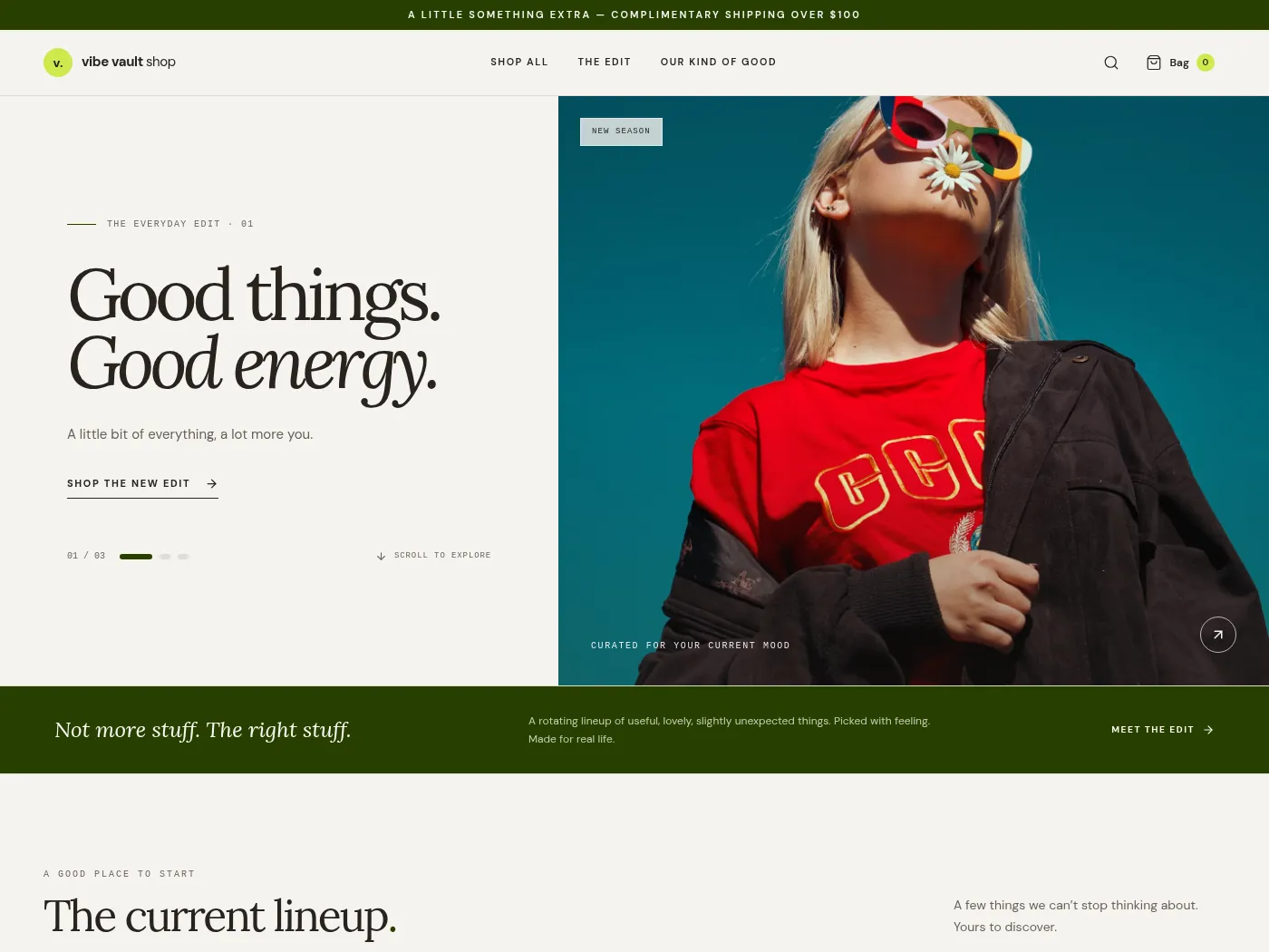 Vibe Vault Shop Website