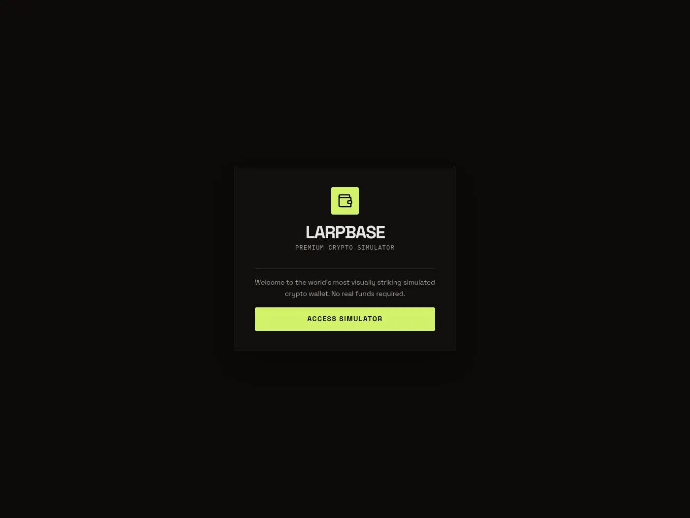Larpbase Crypto Simulator