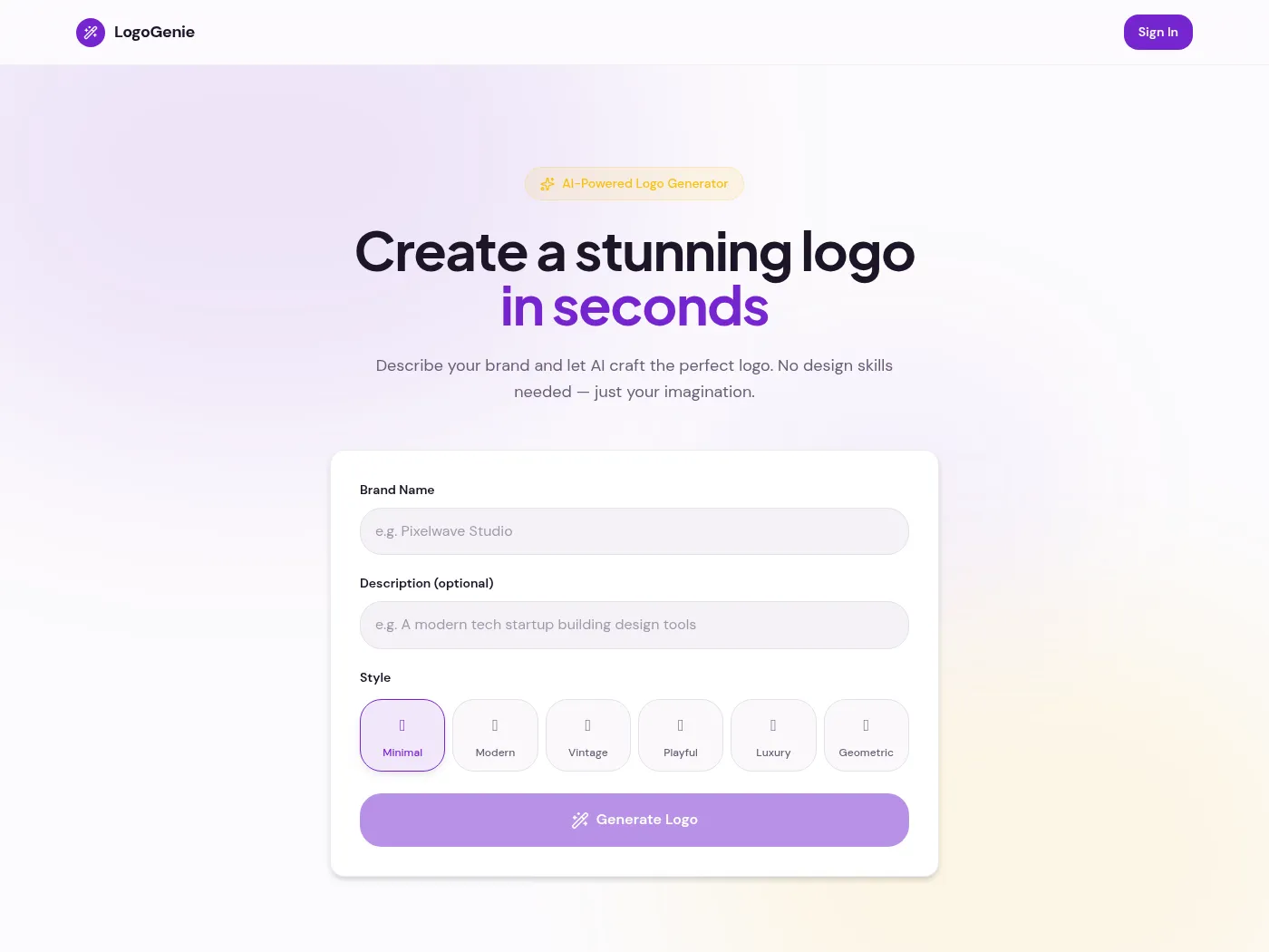 LogoGenie Web