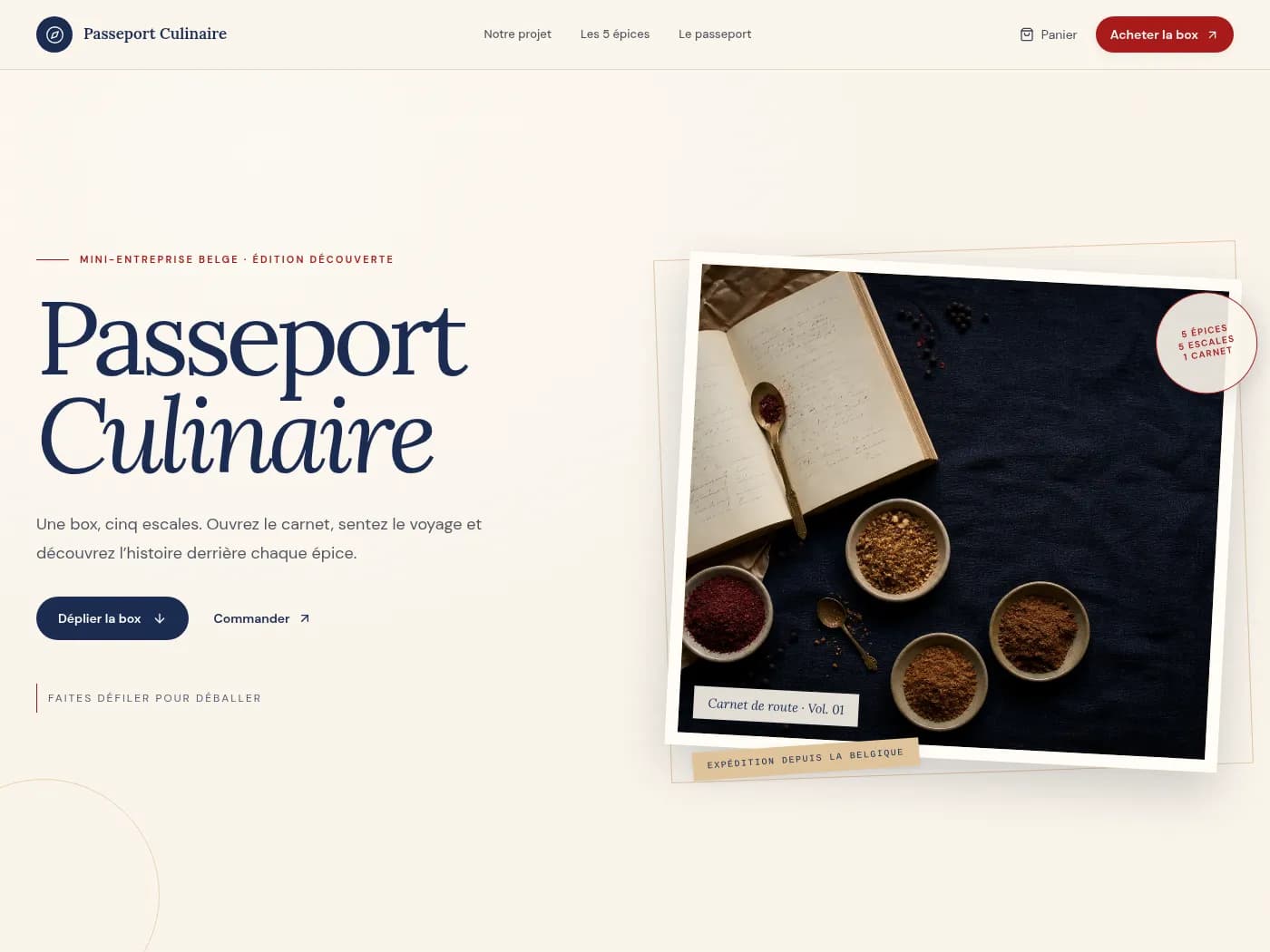 Passeport Culinaire 3D Webshop