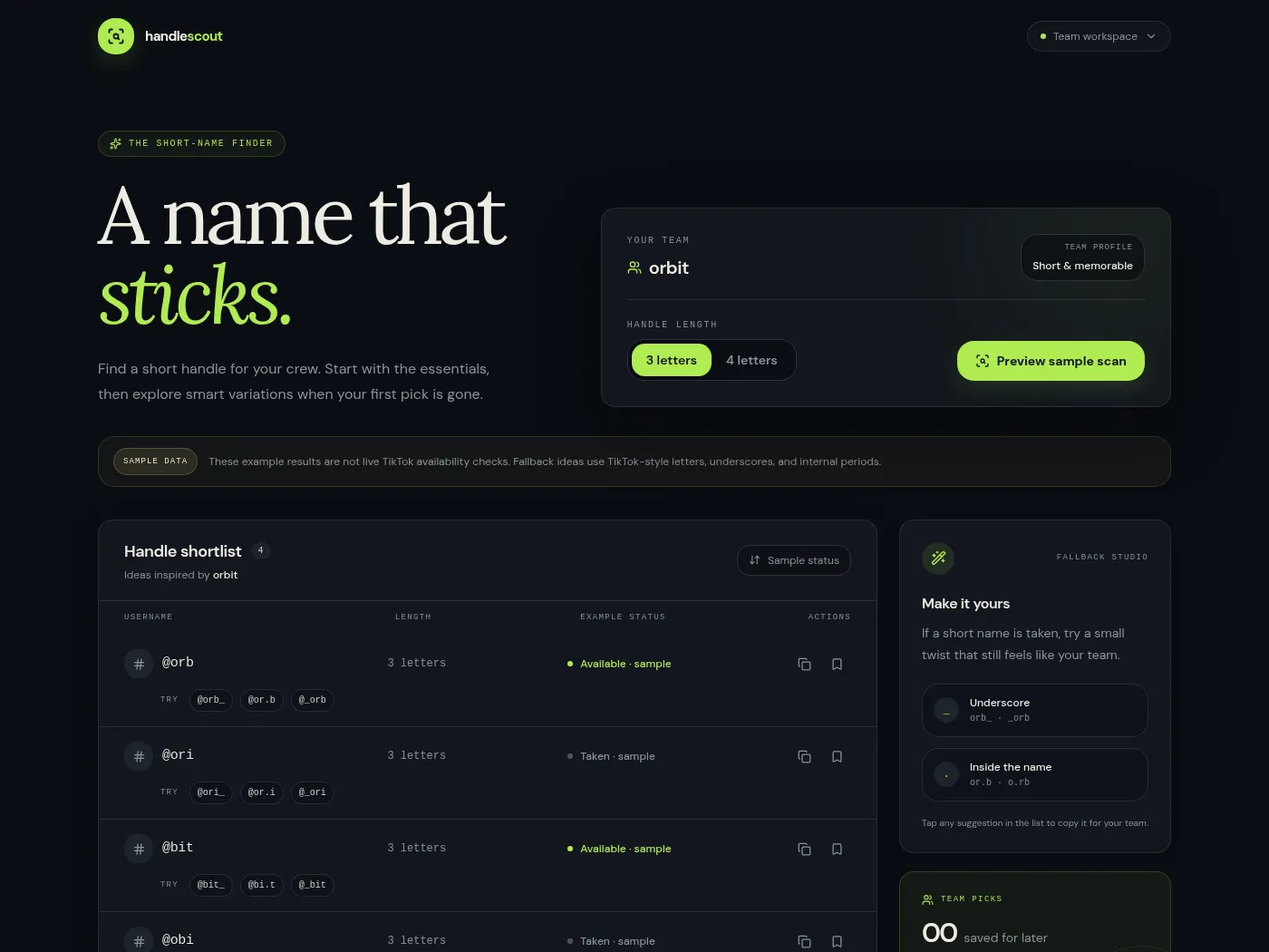 TikTok Name Scanner