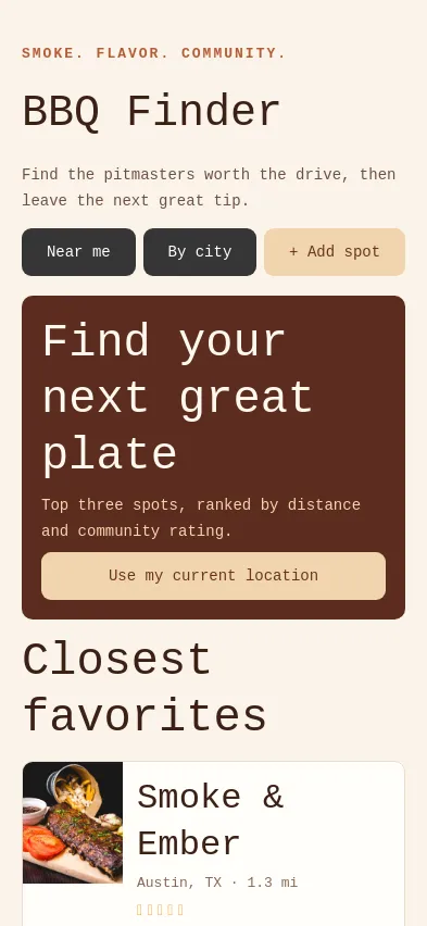 BBQ Finder Mobile