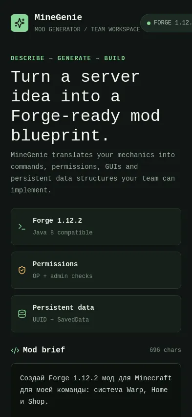 MineGenie Mods Mobile