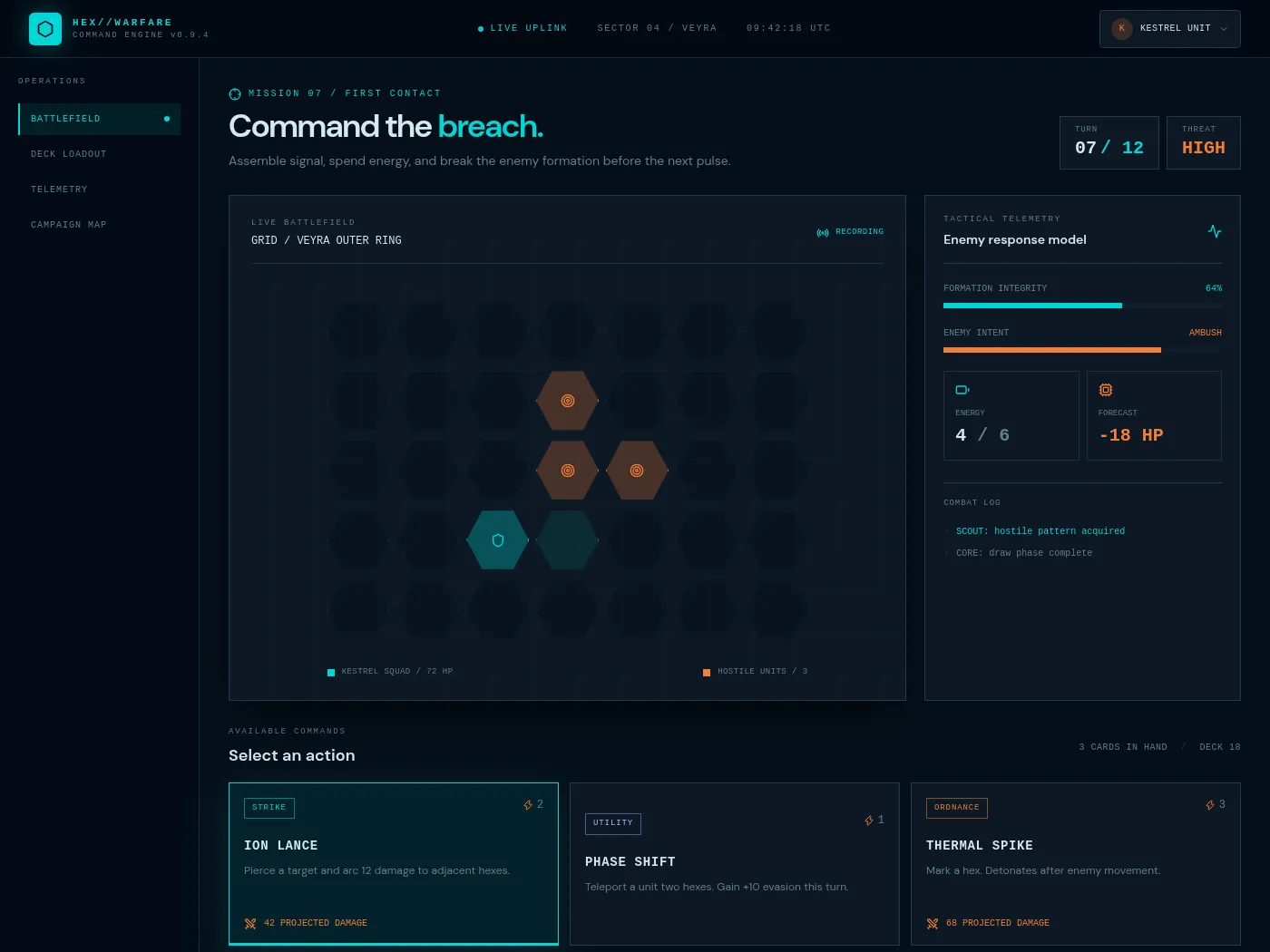 Hex Warfare Engine