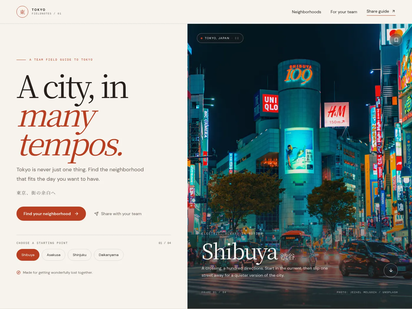 TokyoZen Web Experience