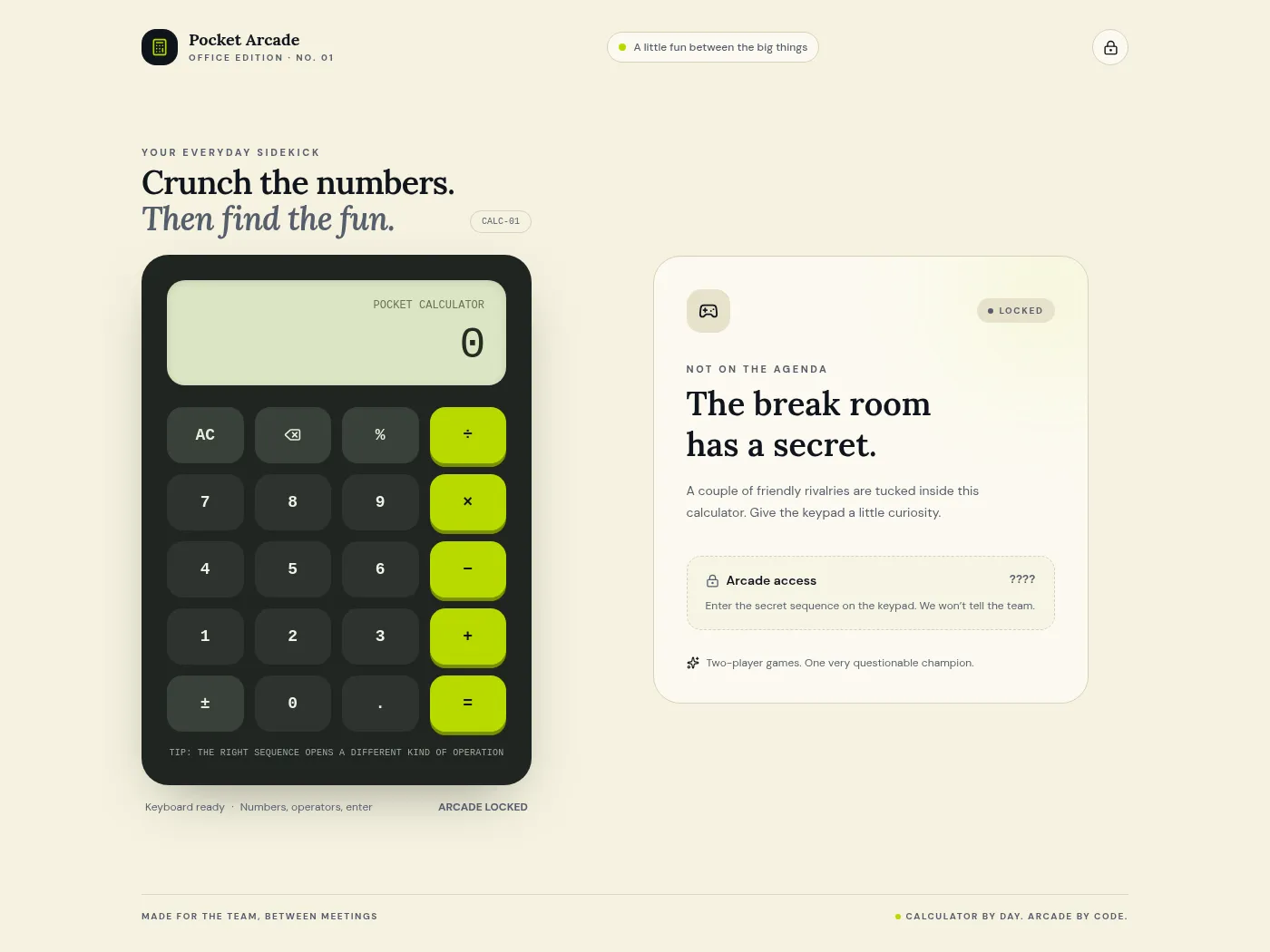 Secret Games Calculator