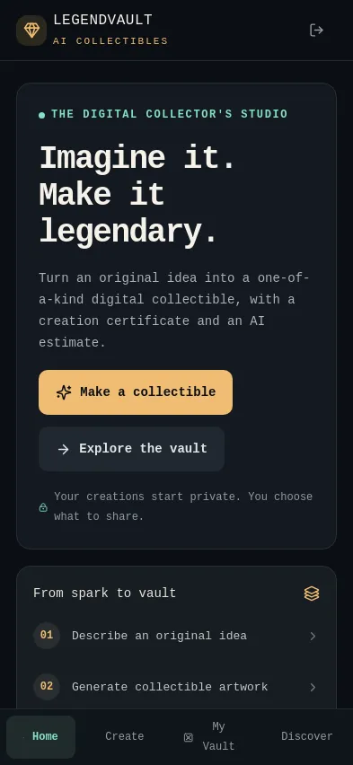 LegendVault AI Collectibles