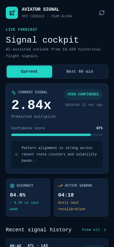 Aviator Signal Predictor