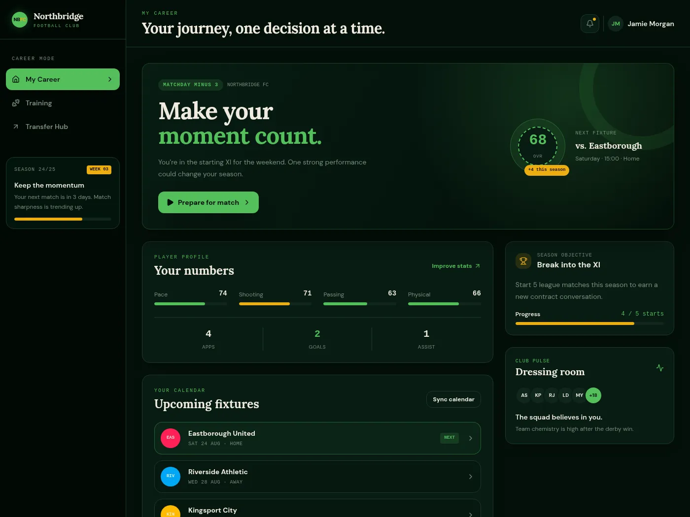 Football Journey Simulator