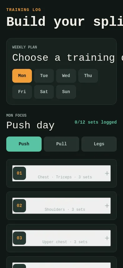Workout Split Planner
