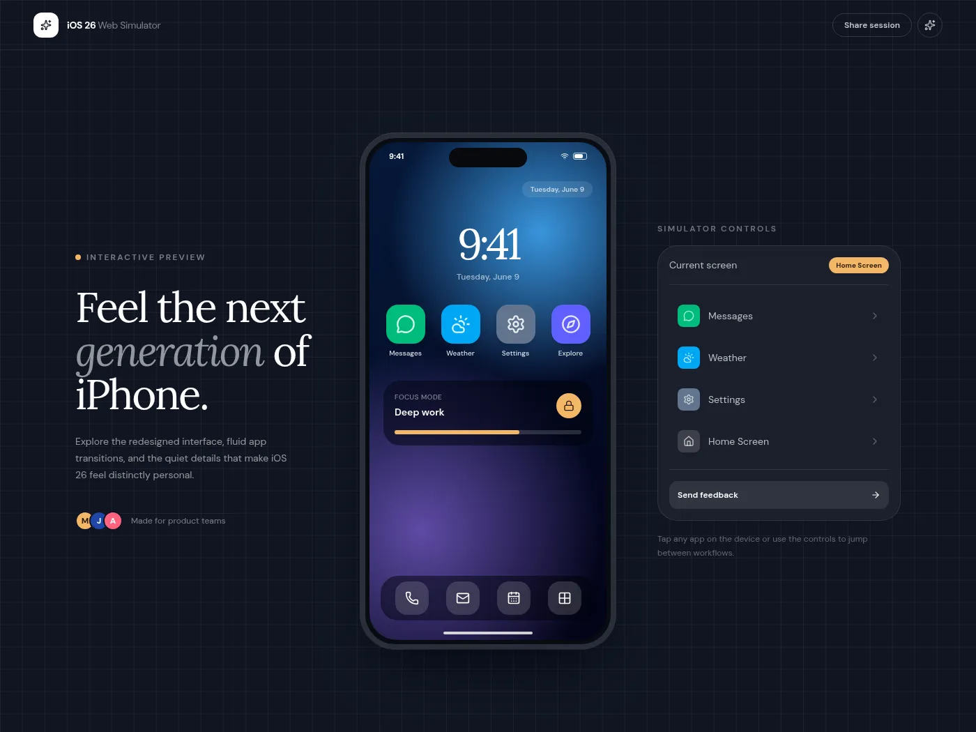 iOS 26 Web Simulator