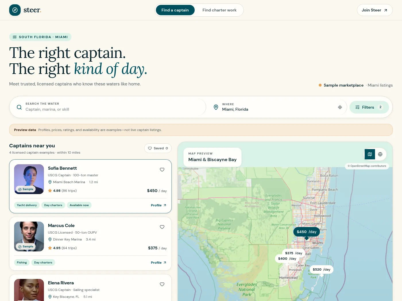 Steer Captain Marketplace