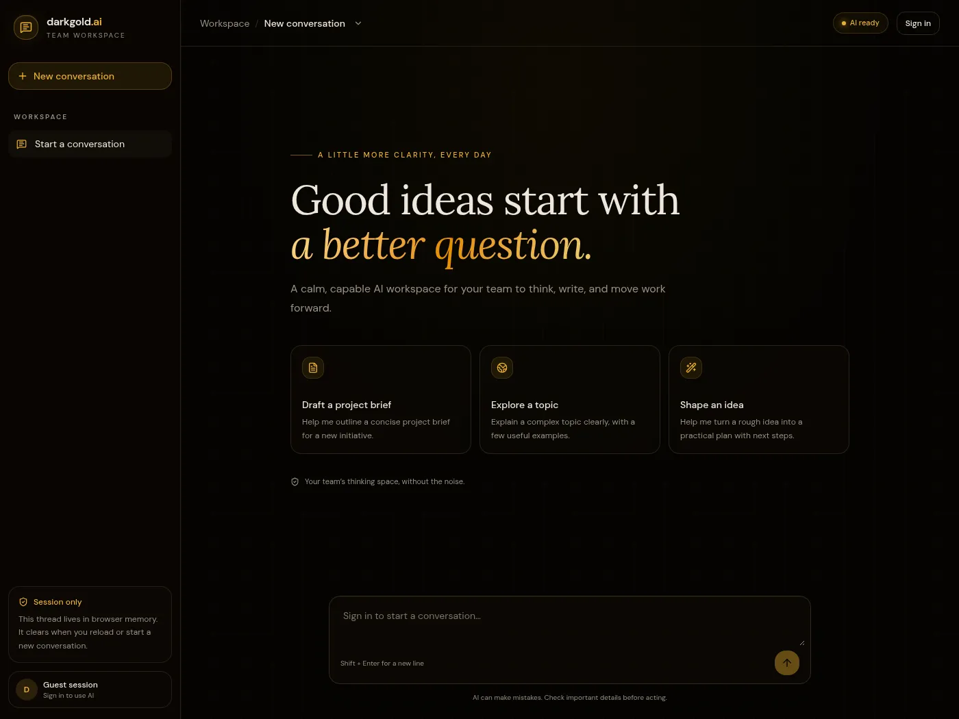 DarkGold AI Chat