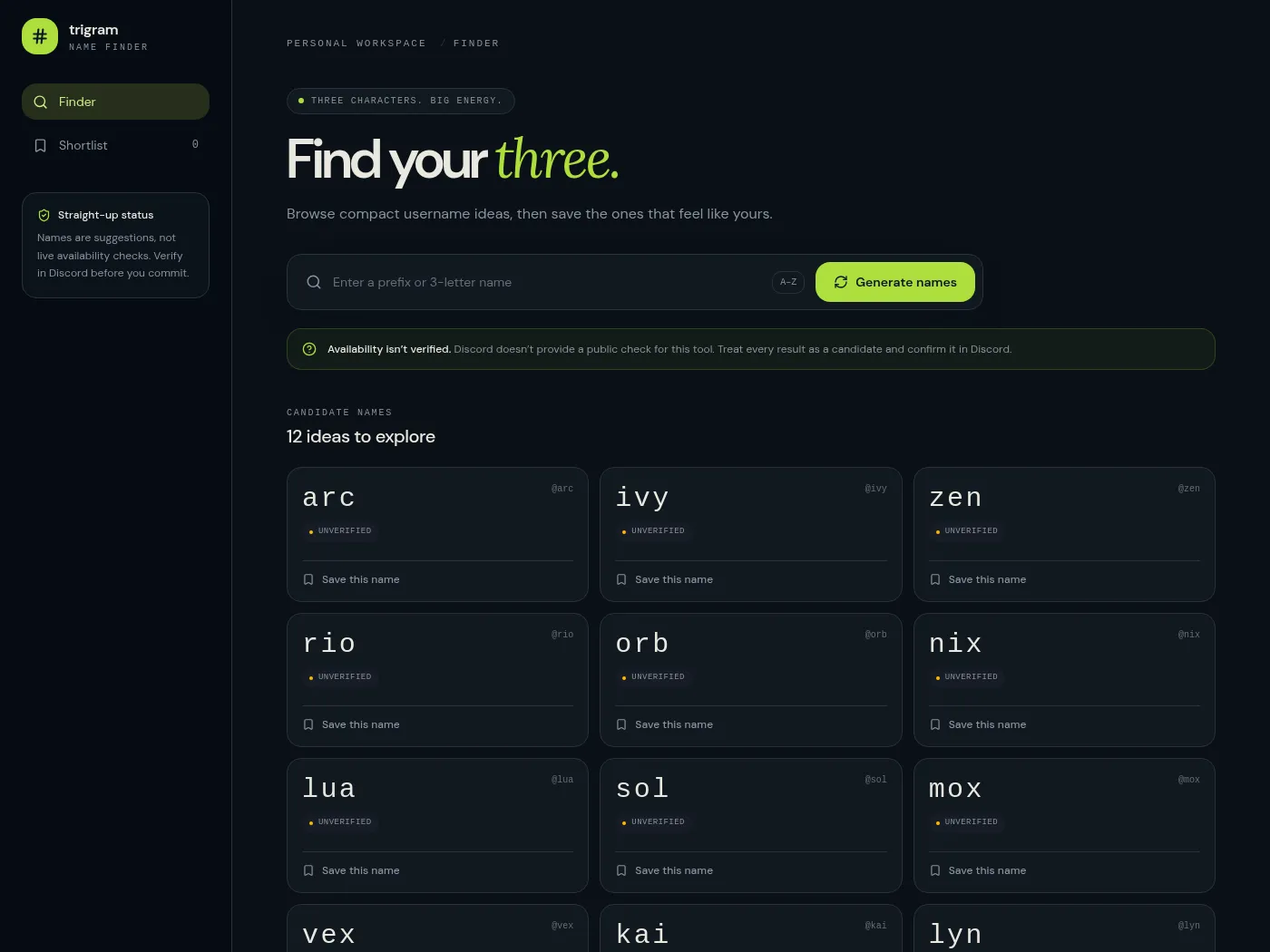 Discord Name Finder