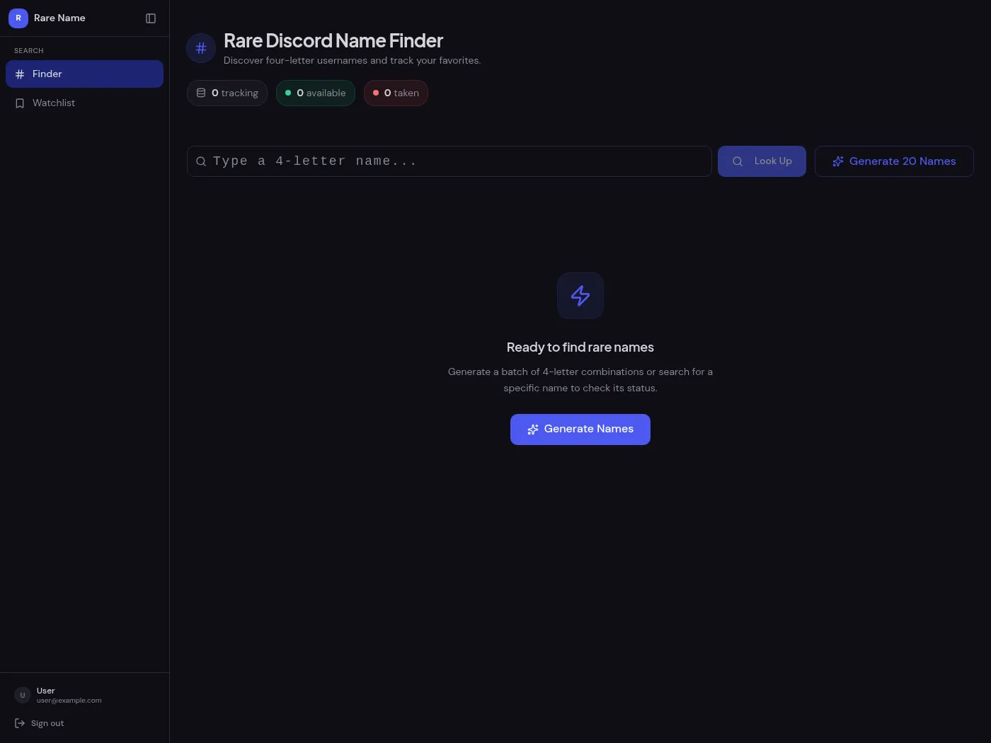 Rare Discord Name Finder