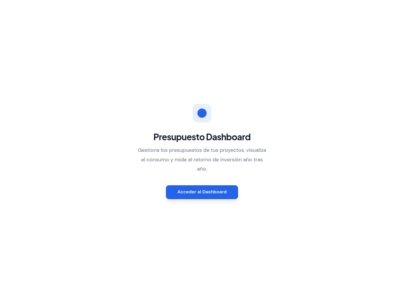 Presupuesto Project Dashboard