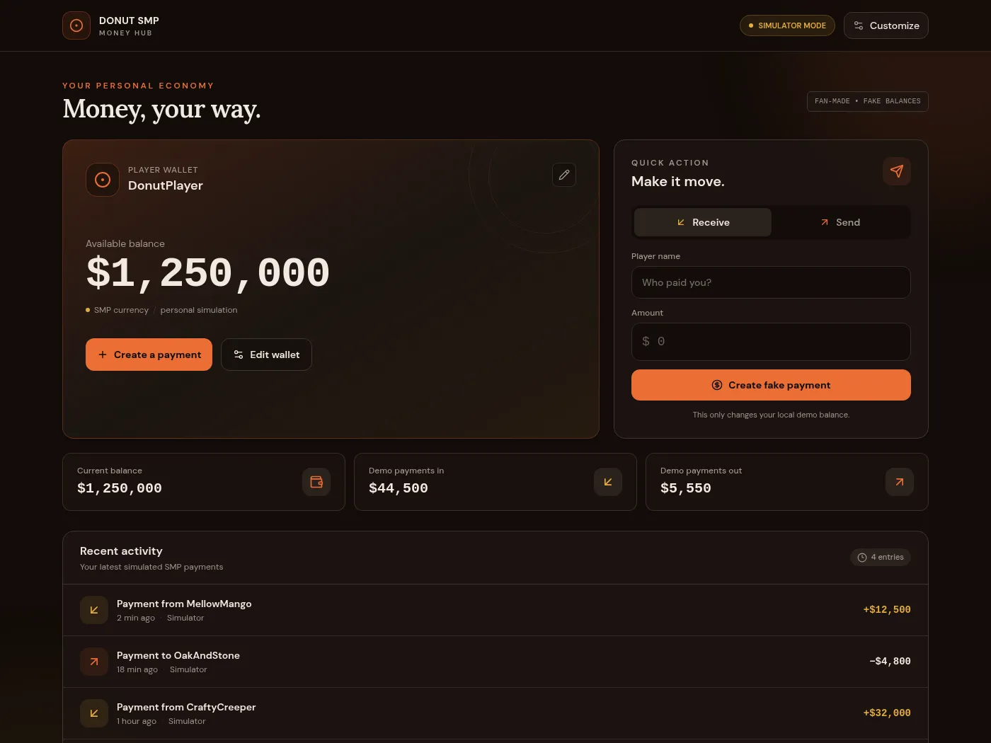Donut SMP Money Hub