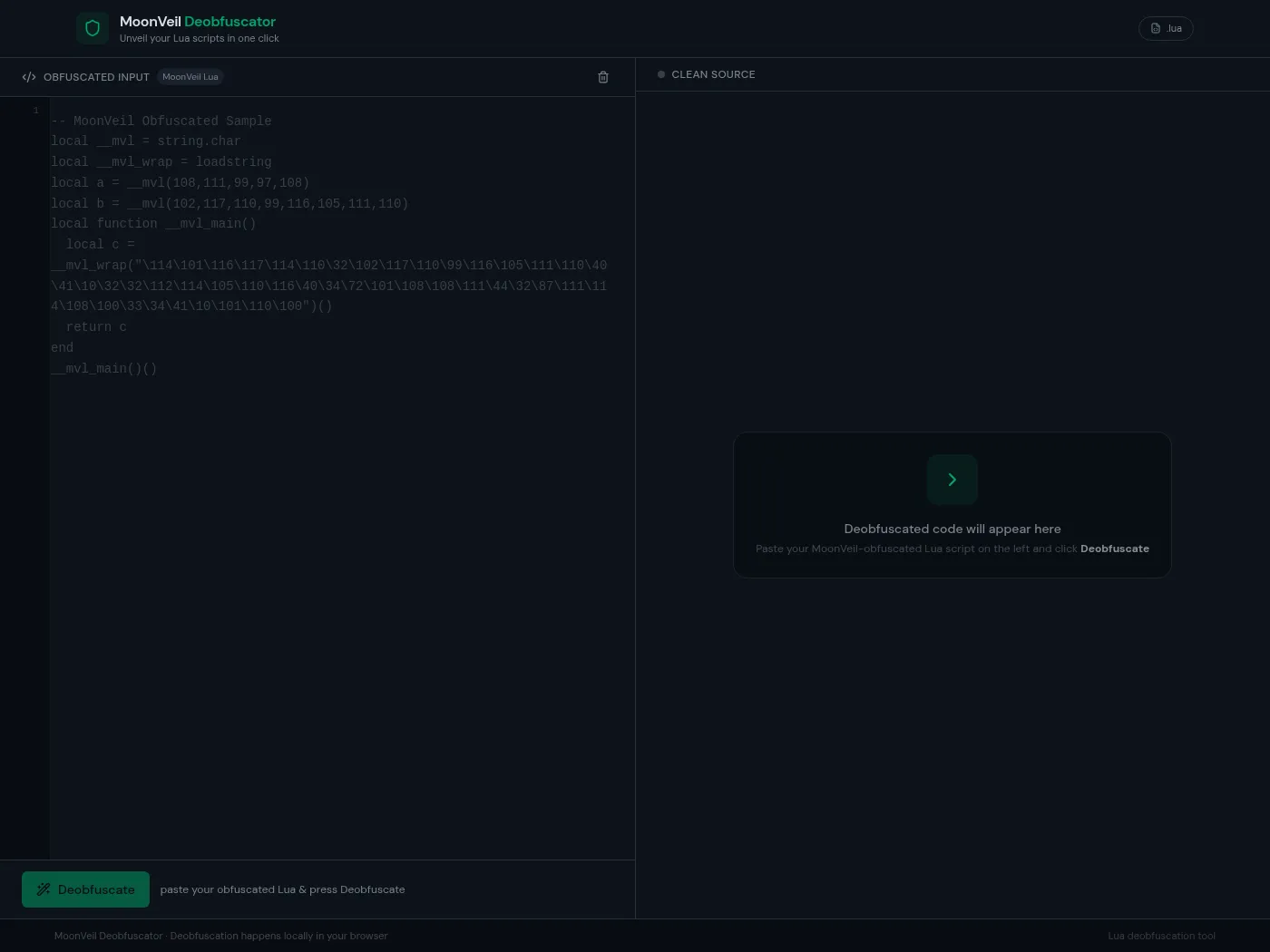 MoonVeil Deobfuscator App