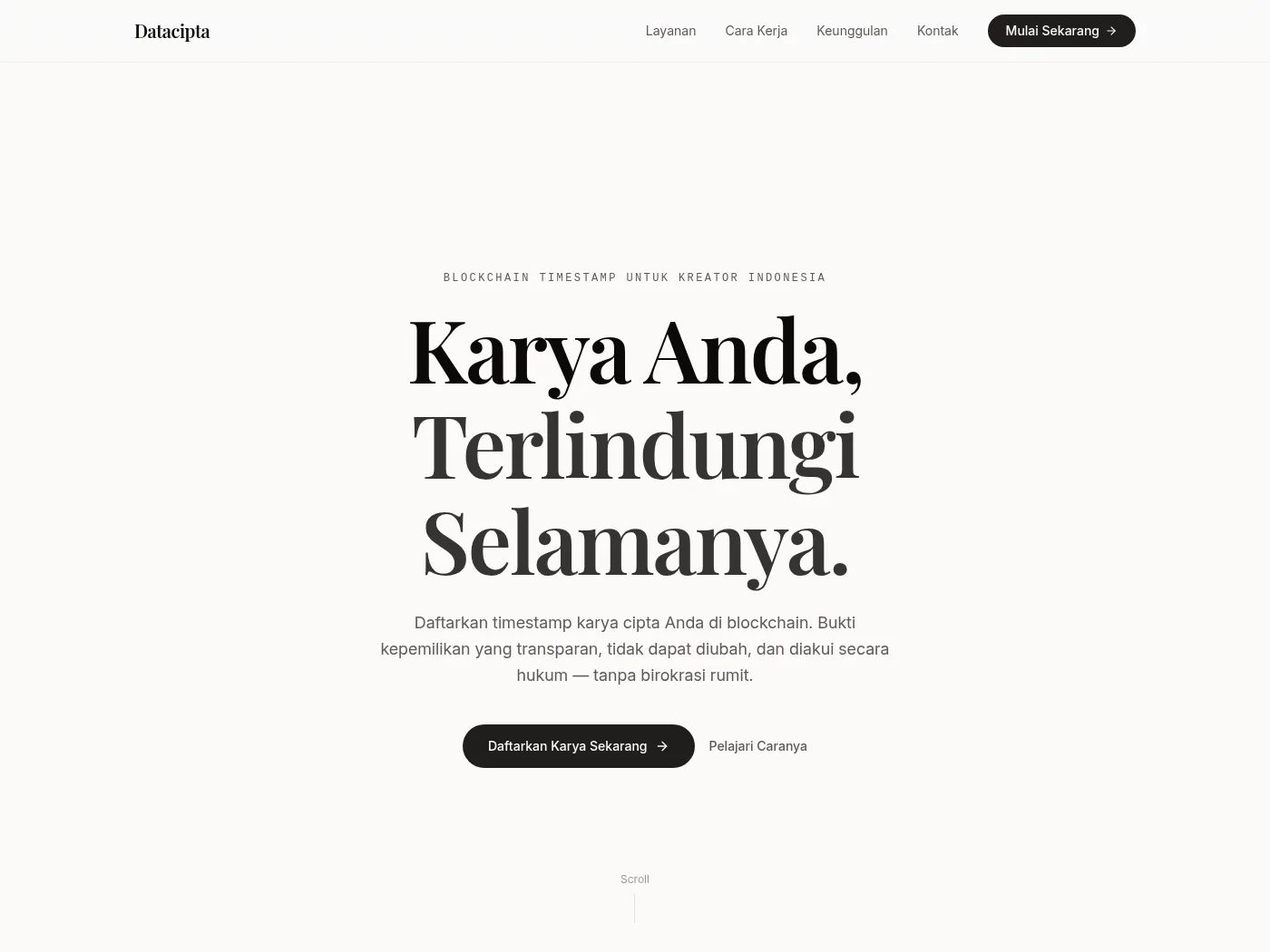Datacipta Landing Page