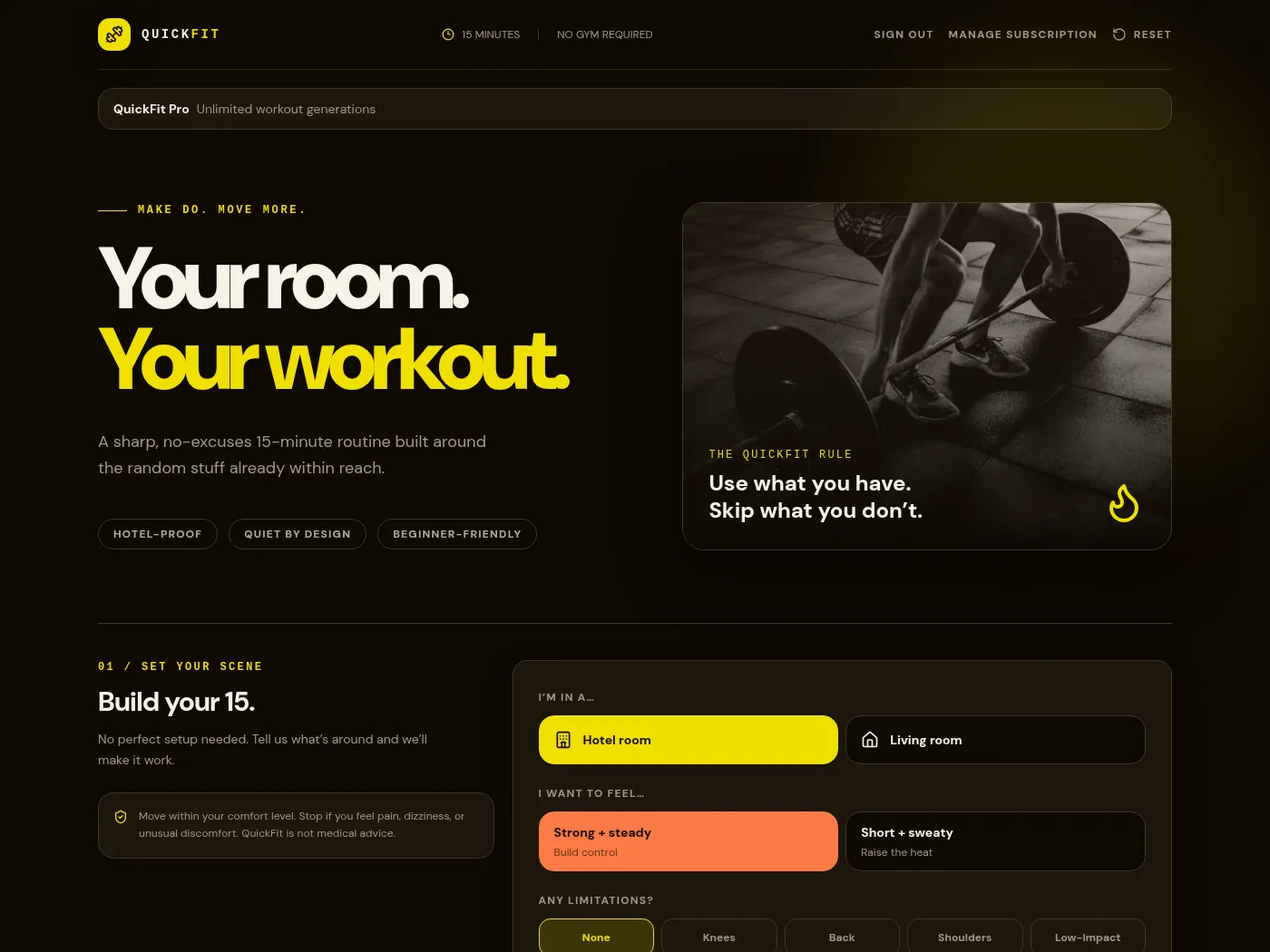 QuickFit Planner